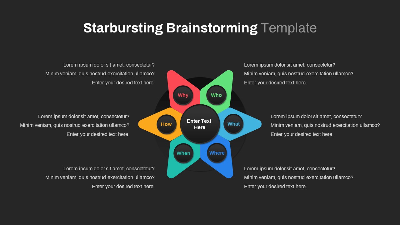 Starbursting Brainstorming Template | Slidebazaar Starbursting Brainstorming Template | Slidebazaar